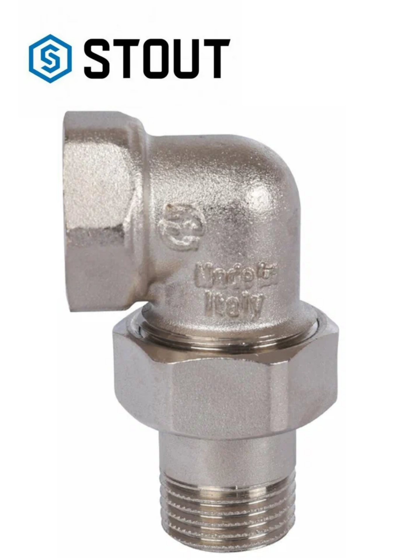 Американка угловая 1/2" STOUT, внутренняя/ наружная резьба, с накидной гайкой 1 шт.