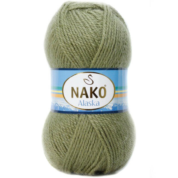 Пряжа Nako ALASKA 268 хаки (5 мотков)