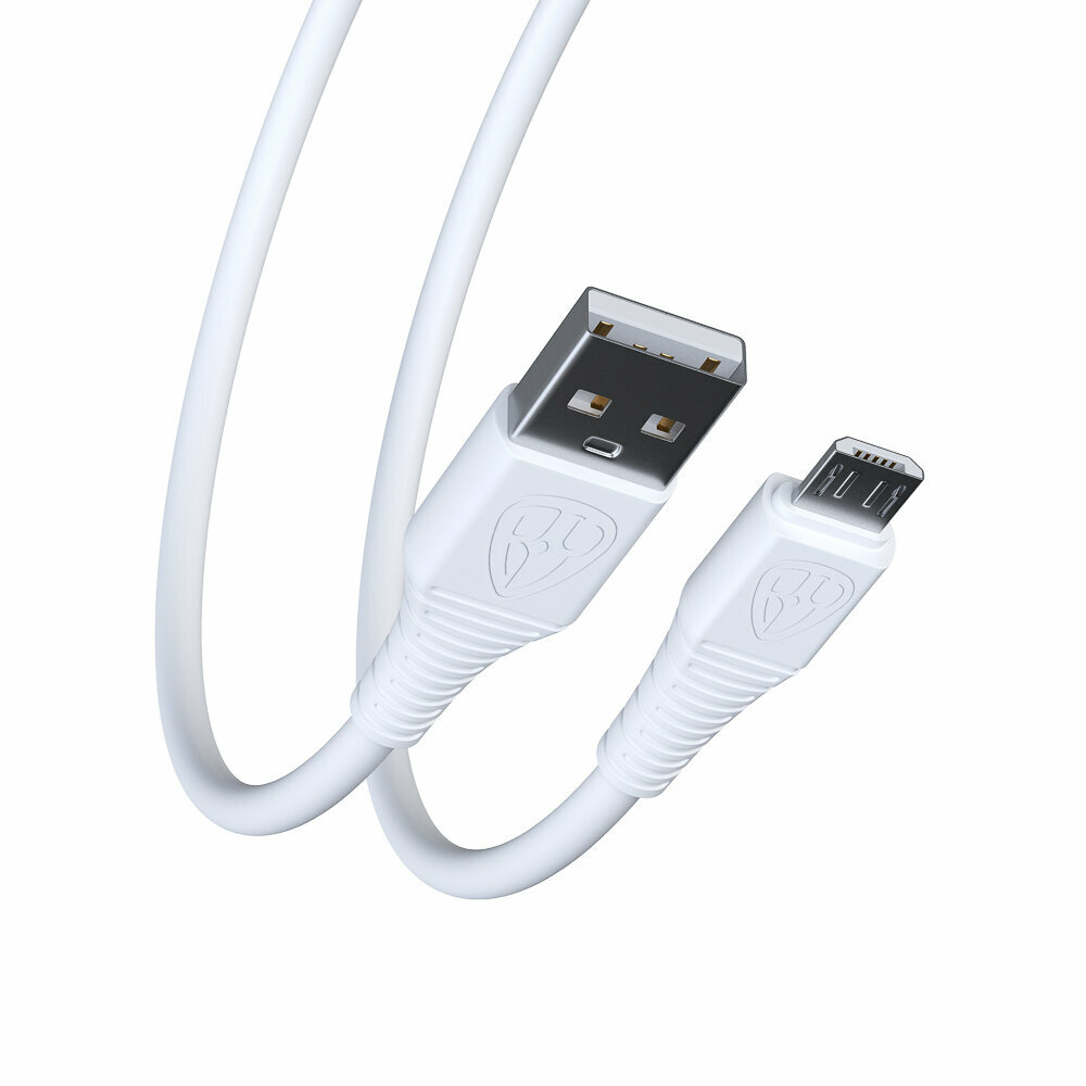 Кабель шнур BY Классик MicroUSB-USB, 1 м, 3 A, для зарядки, белый