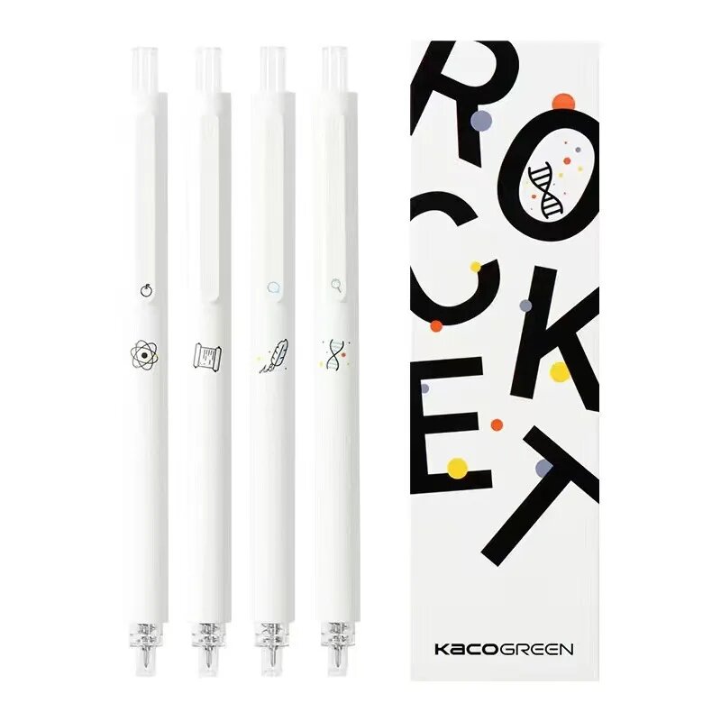 Kaco гелевая ручка Милая Ретро Night Sakura Marine Белый, Discipline 4PC Black