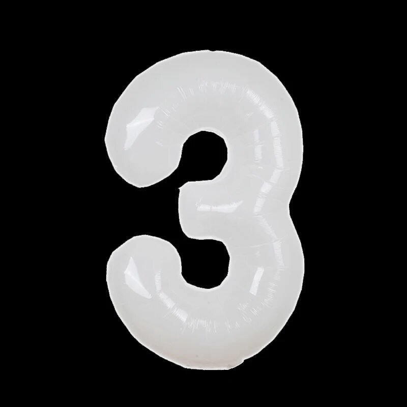 Фольгированные шары YUEYAO 32/40 дюймов с цифрами Белый, White number 3, 32 дюйма