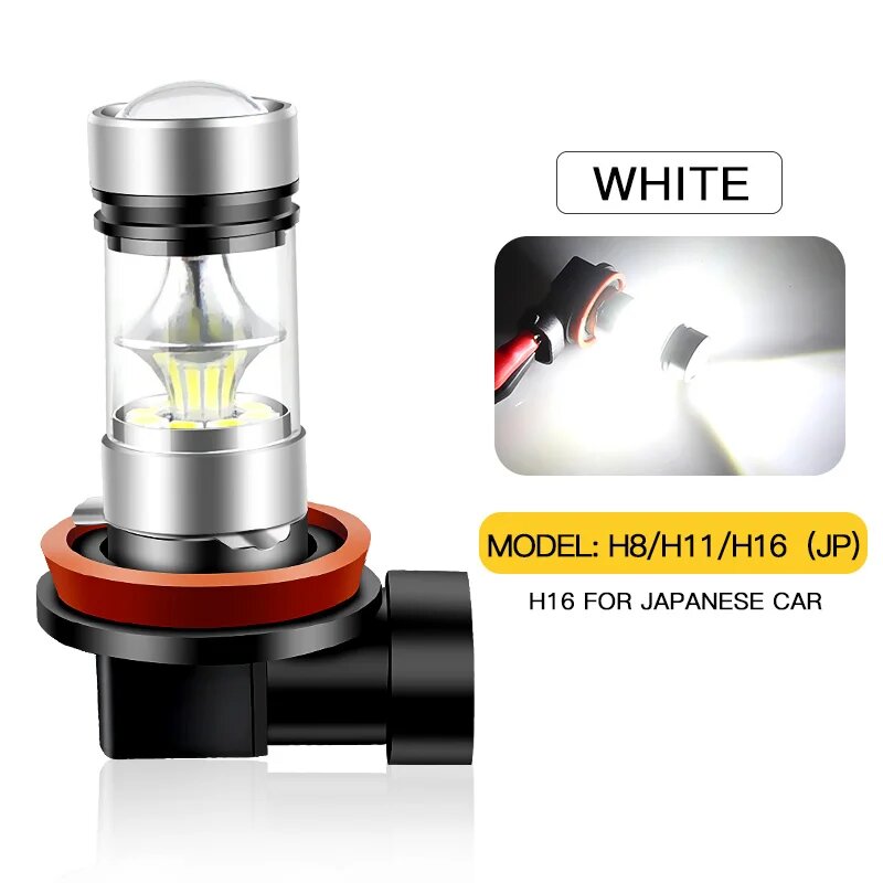 2 шт. H8 H11 100 Вт светодиодные противотуманные фары Canbus для Skoda Fabia Kamiq Karoq Kodiaq Octavia Superb MK2 MK3 Yeti Rapid Scala Superb