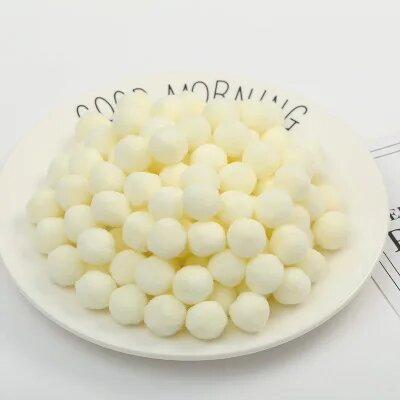 Пушистые шарики помпоны 10/15/20/25/30 мм для рукоделия Белый, 10, 30mm 30pcs