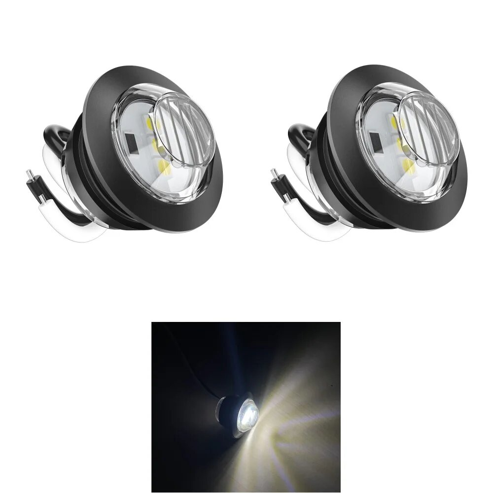 3 светодиодные водонепроницаемые боковые габаритные огни для грузовиков, задних габаритных white