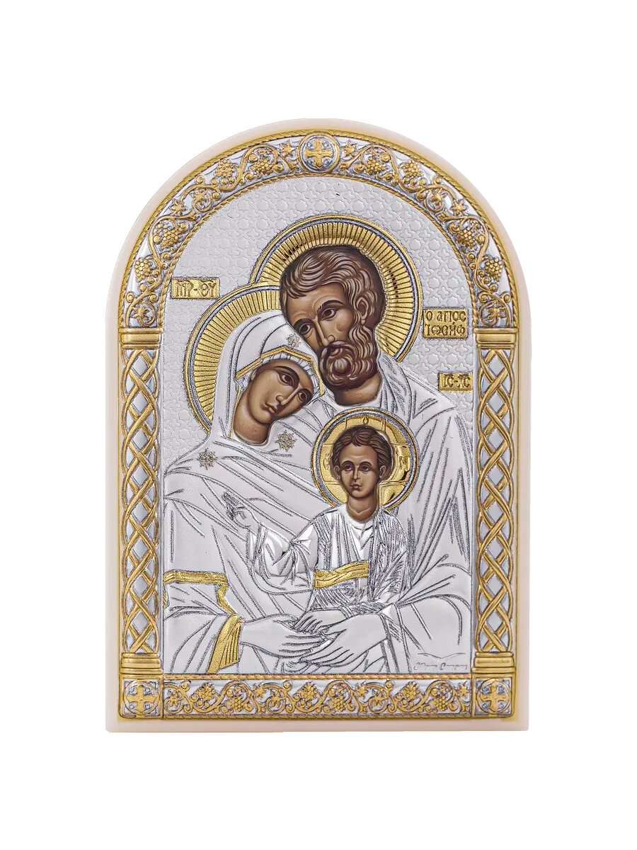 Икона серебряная, греческая Семейство 80х115мм