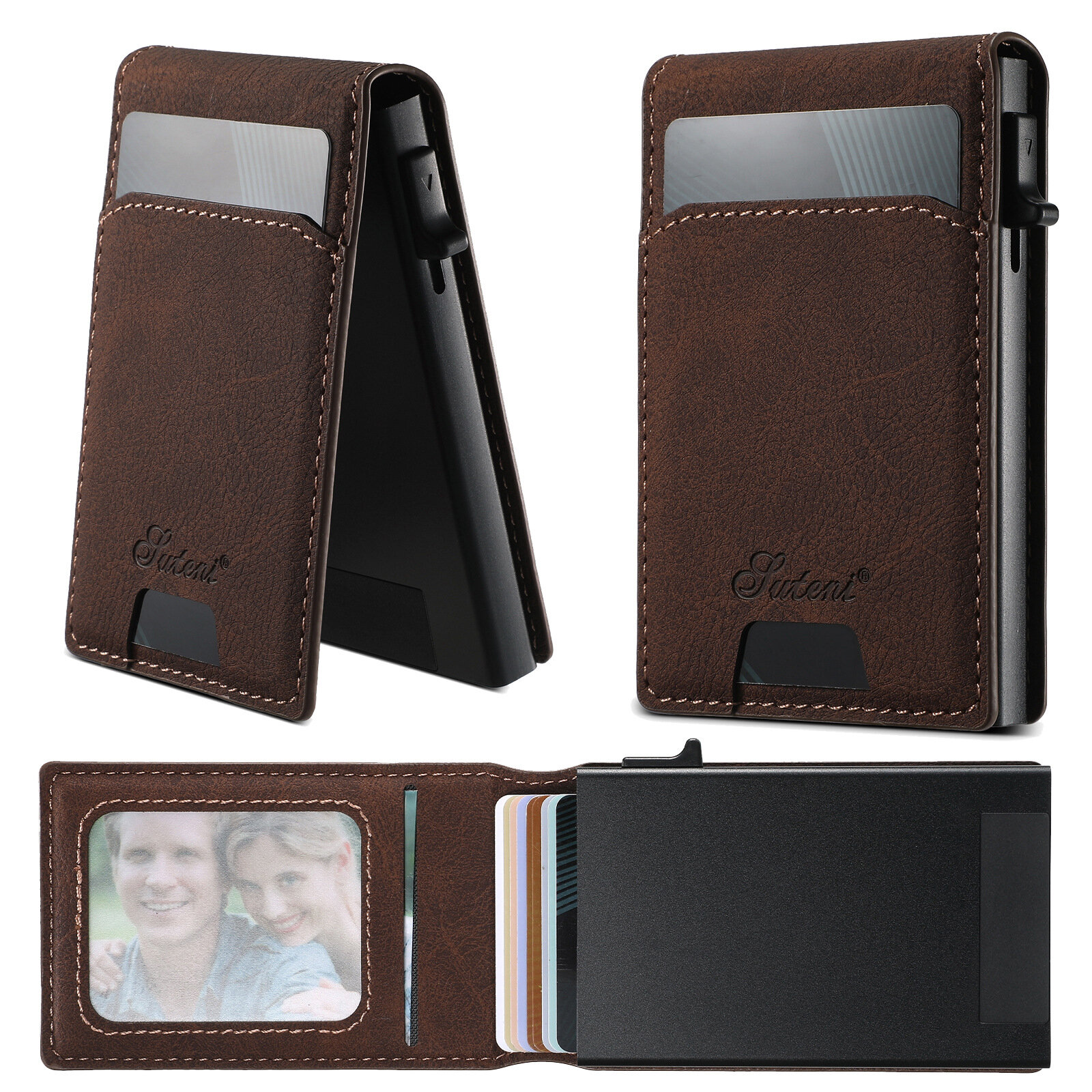 Коробка для карточек suteni "Личи", искусственная кожа, цвет KH личи коричневый