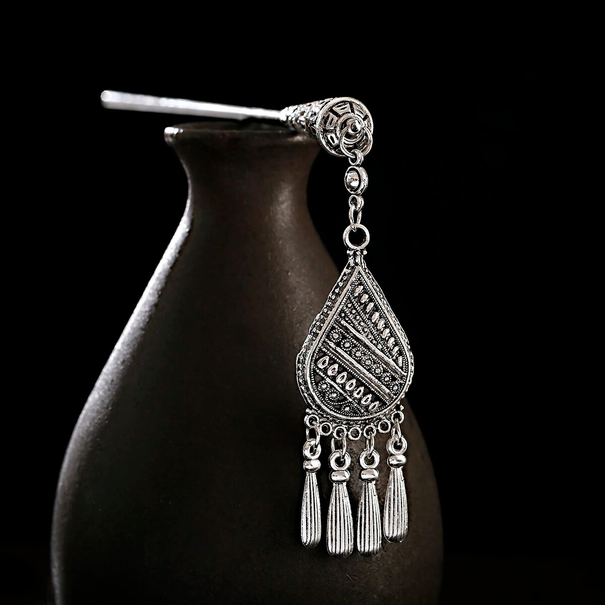 Серебряные заколки для волос этнические, style 10