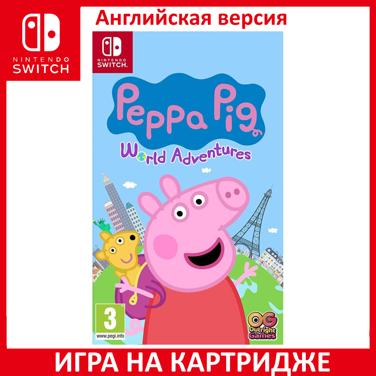 Игра Peppa Pig: World Adventures (Свинка Пеппа: вокруг света) Switch Английский язык Картридж на Nintendo Switch
