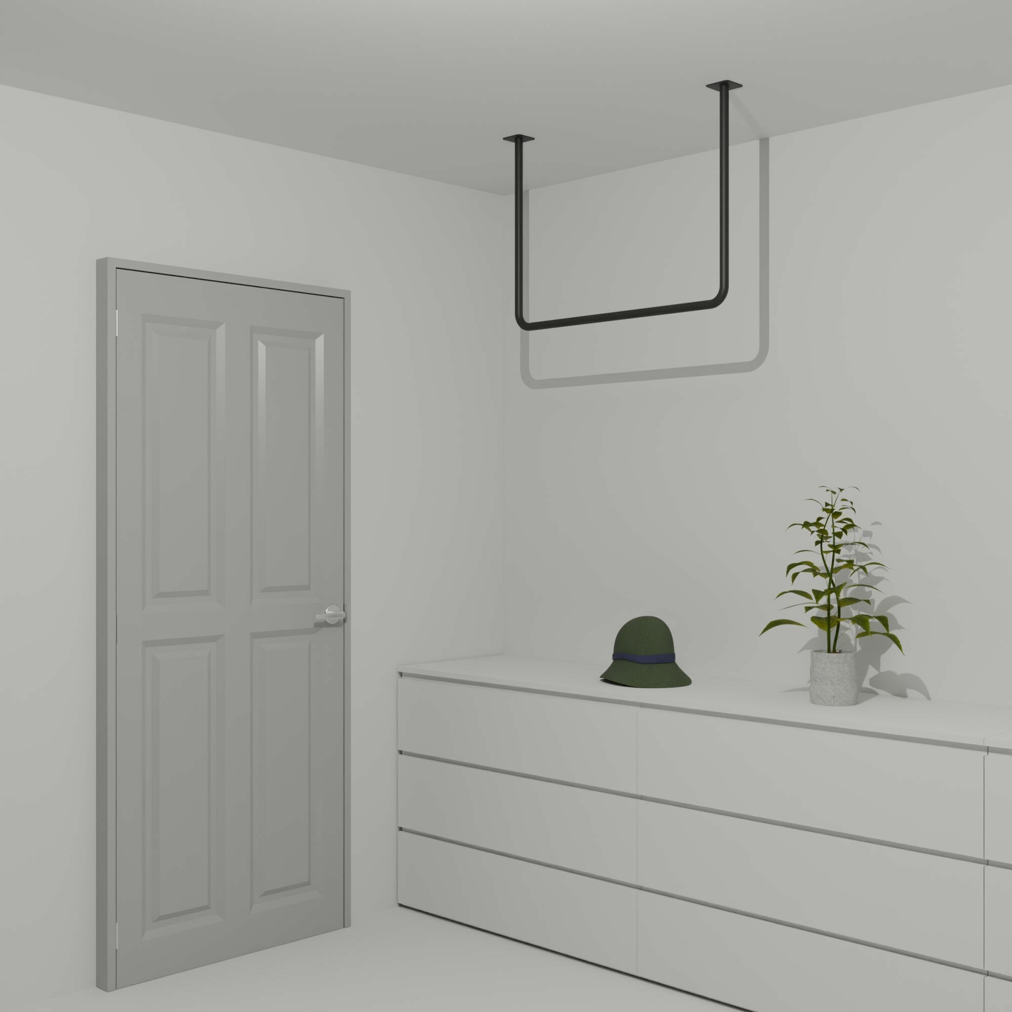 Вешалка потолочная для одежды из круглой трубы В60-Д60