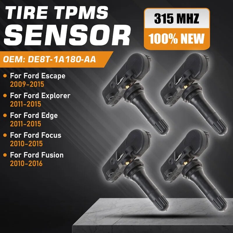 Датчик контроля давления в шинах для TPMS Ford Escape 2009-2015 Ford Explorer 5 Edge 2011-2015 Ford Focus MK3 Ford Fusion 2010-2015 4PCS