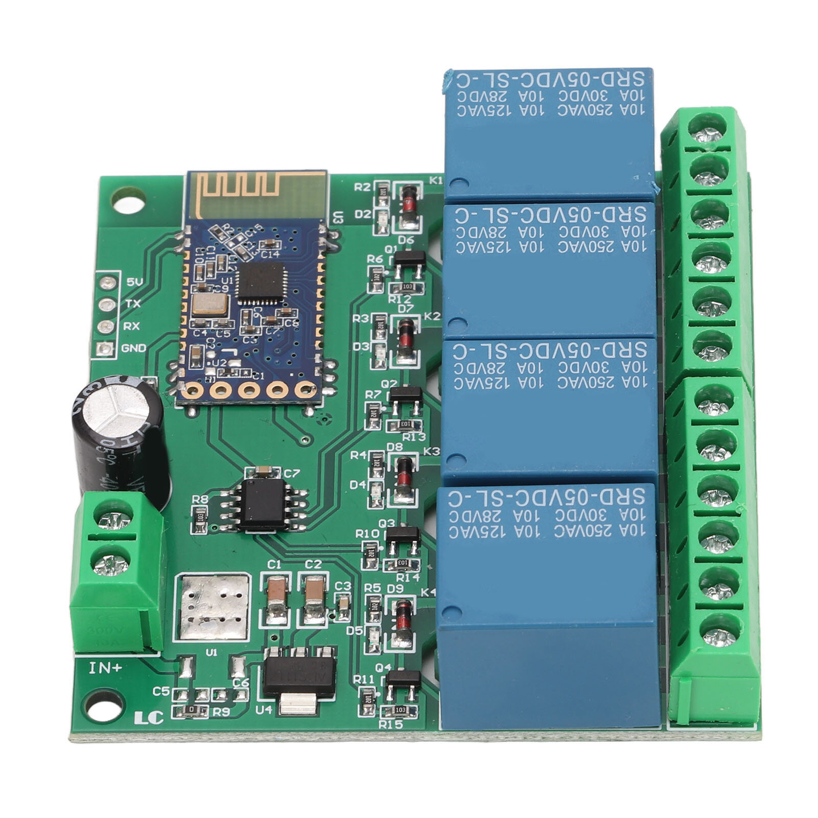 4-канальный модуль Bluetooth-реле с дистанционным управлением, высокой помехоустойчивостью для умного дома, DC5V