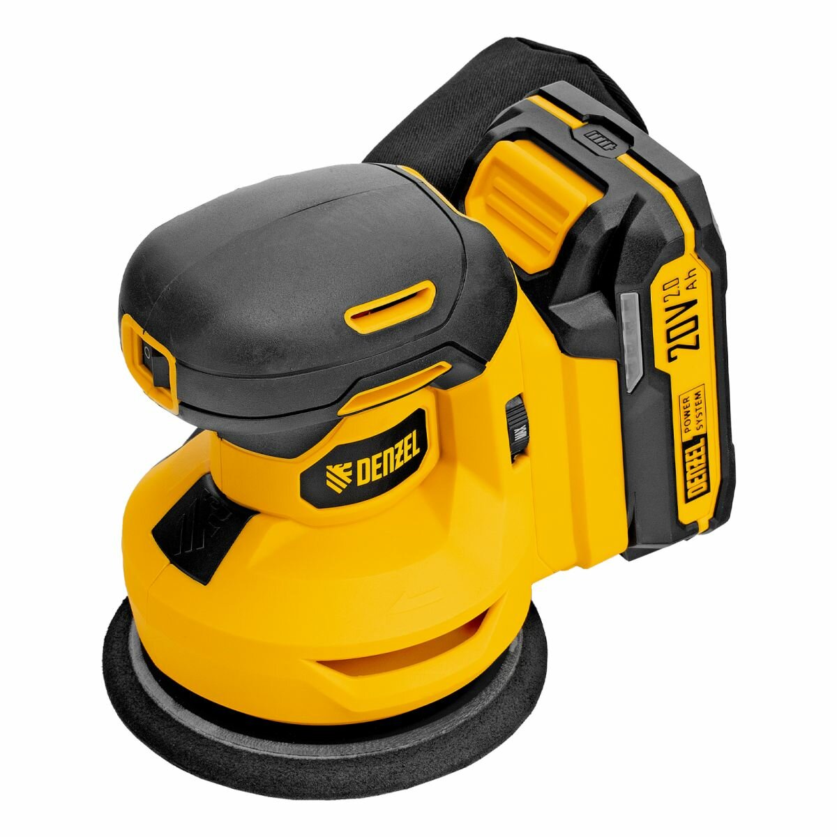 Машина шлифовальная эксцентриковая аккумуляторная DENZEL CROSH-20-125, Li-Ion, 20 В (28901)