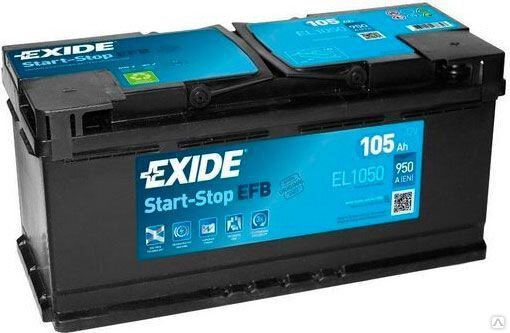 Аккумулятор автомобильный EXIDE EFB EL1050 6СТ-105 ОБР. (START-STOP) 393x175x190