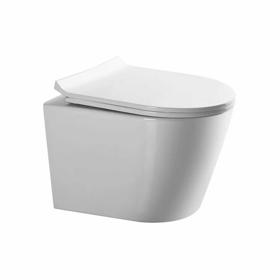 Унитаз подвесной Teymi Solli Pro T40202 с микролифтом, безободковый, овальный, без бачка, фарфоровый, антивсплеск, белый