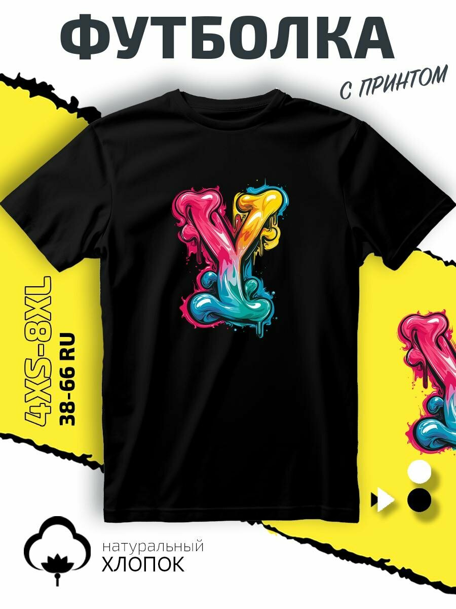 Футболка Буква Y мультяшный граффити