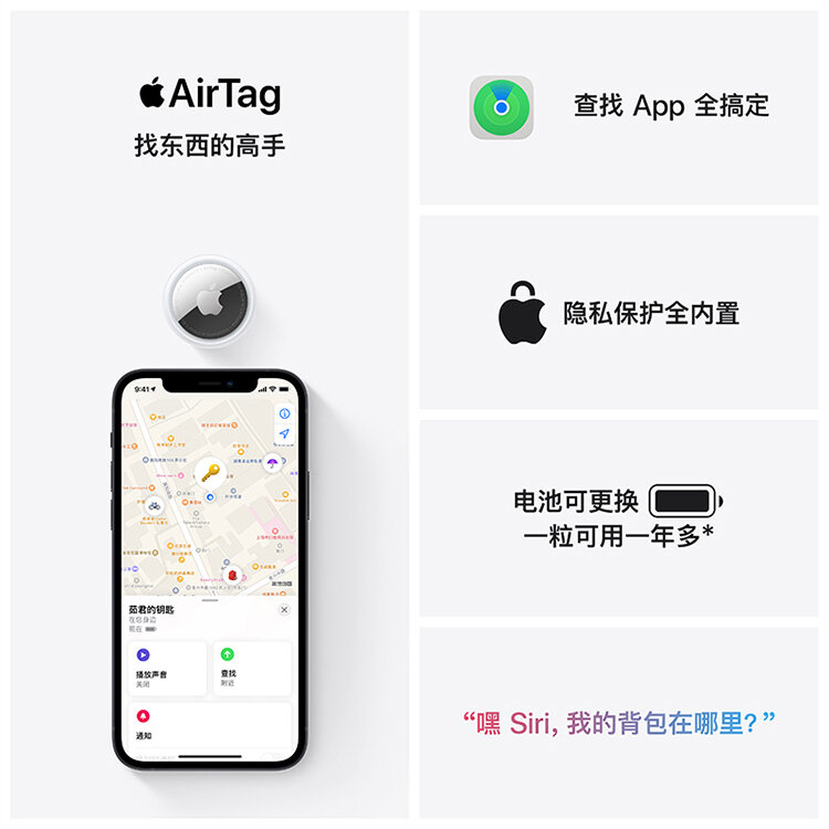 Трекеры Apple AirTag (4-Pack), Multicolor