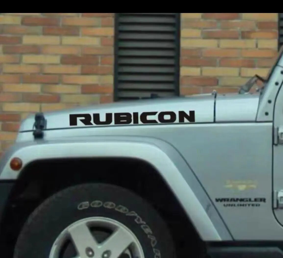 Наклейка на капот Rubicon, черная, для Jeep Wrangler JK JL JT