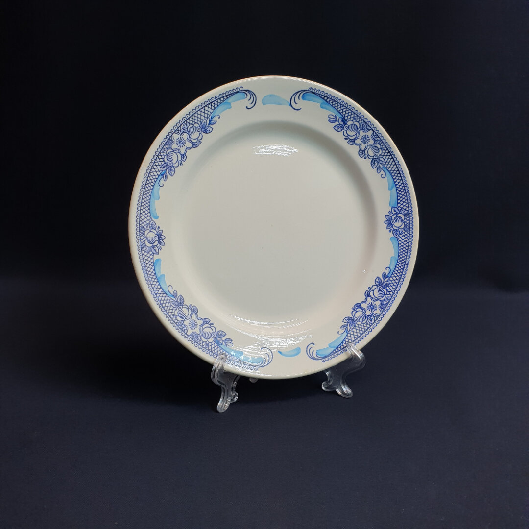 Десертная тарелка Конаково, фаянс деколь 195 мм, винтаж СССР