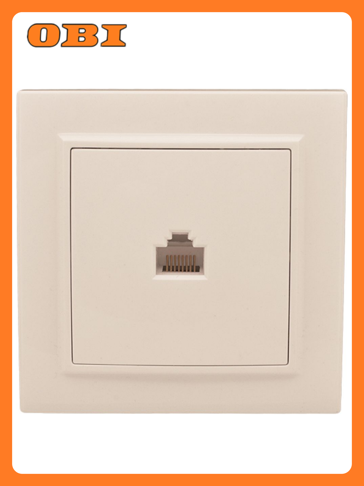 Розетка EKF Минск, RJ-45, 1 место, скрытый монтаж, IP20, поликарбонат, бежевая