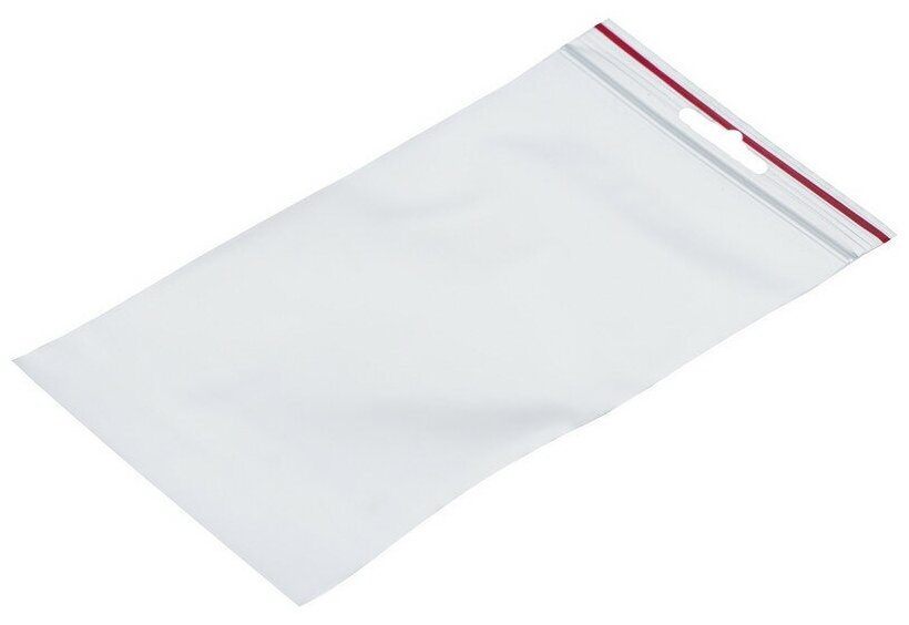 Пакет с замком (Zip Lock) с европодвесом 10 х 17 см, 60 мкм, 100 шт/уп 1218114
