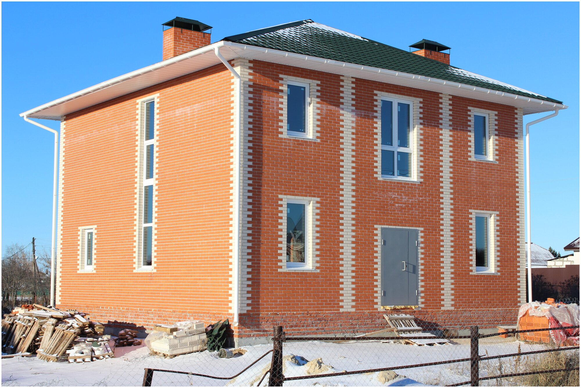 Проект дома для ипотеки и строительства 22-0030А (160,86 м2, 10,54*10,52 м, керамический блок 380 мм, облицовочный кирпич)