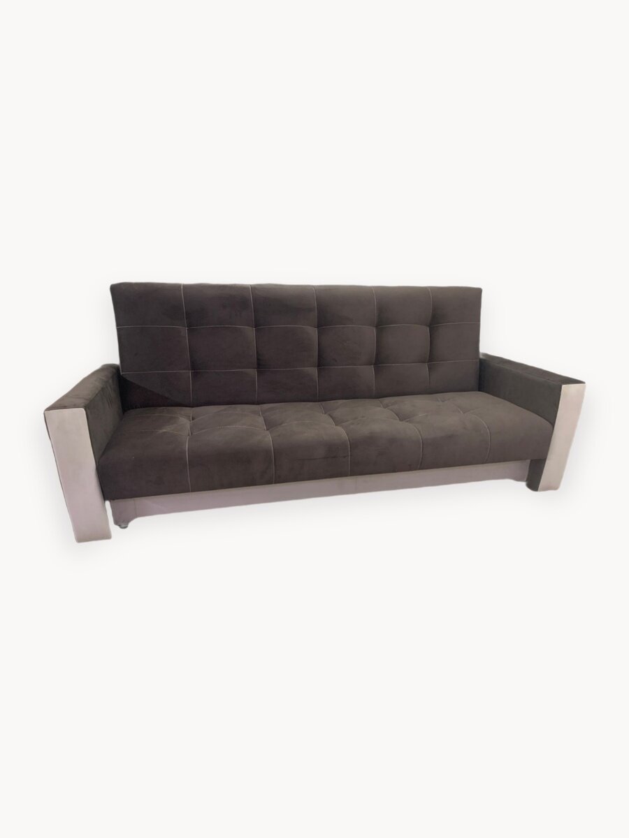 Диван-книжка Сударь с ППУ, 90х190, 3-х местный, коричневый, без подушек