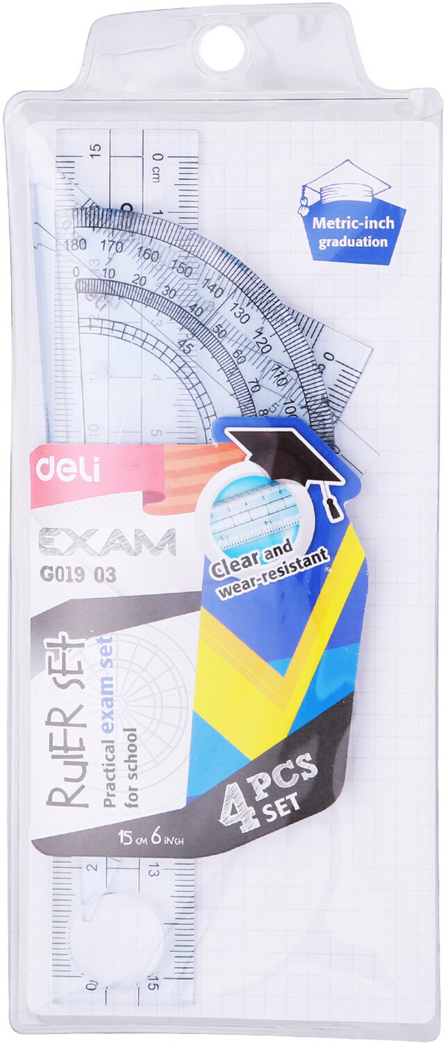 Набор линеек "Deli Exam" пластик (EG01903)
