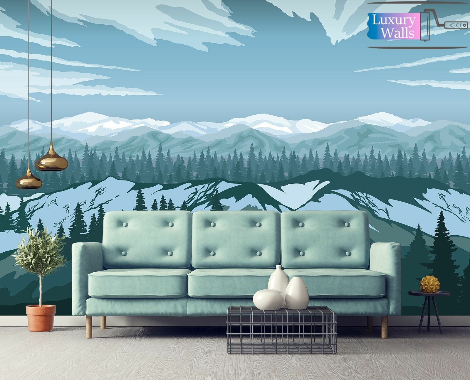 Фотообои 3d на стену флизелиновые Luxury Walls AM10704 Горы, Лес 400х270 см