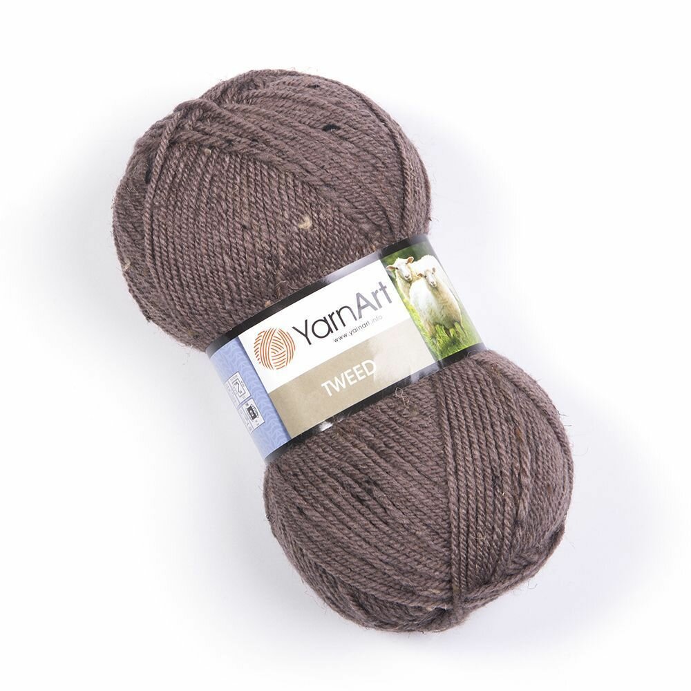 Пряжа Tweed, YarnArt, какао - 229, 30% шерсть, 60% акрил, 10% вискоза, 5 мотков, 100 г, 300 м.