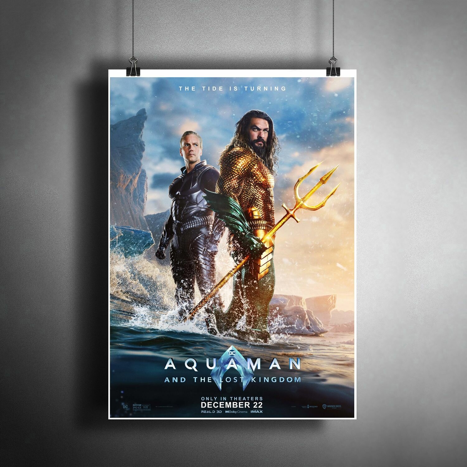 Постер плакат для интерьера "Фильм Аквамен и потерянное царство. Aquaman" / Декор дома, офиса, комнаты, квартиры, детской A3 (297 x 420 мм)