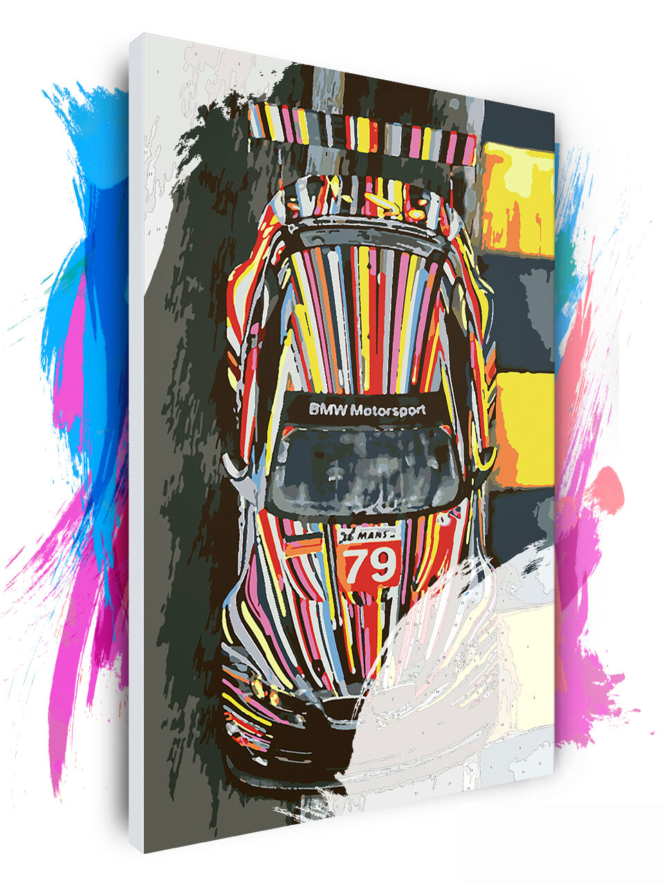 Картина по номерам на холсте BMW на треке, 40 х 60 см