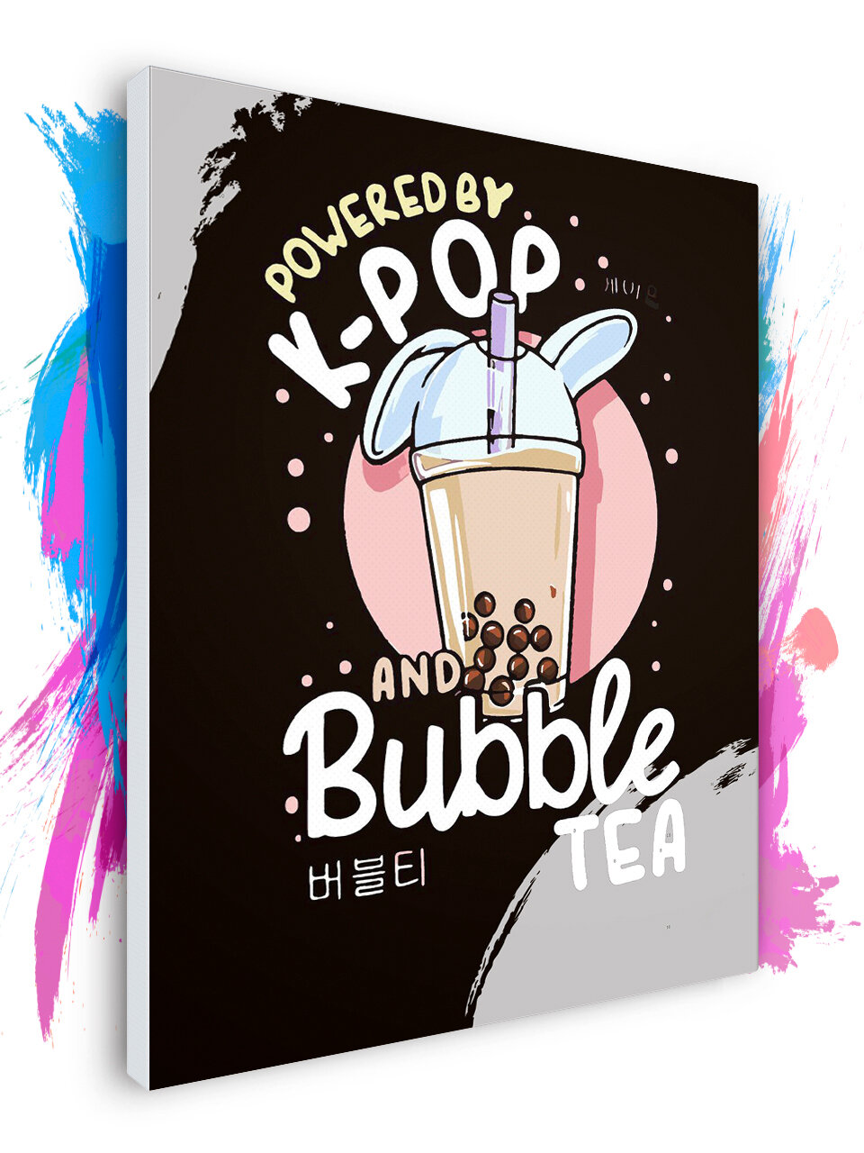 Картина по номерам на холсте K-POP Bubble tea poster, 50 х 60 см