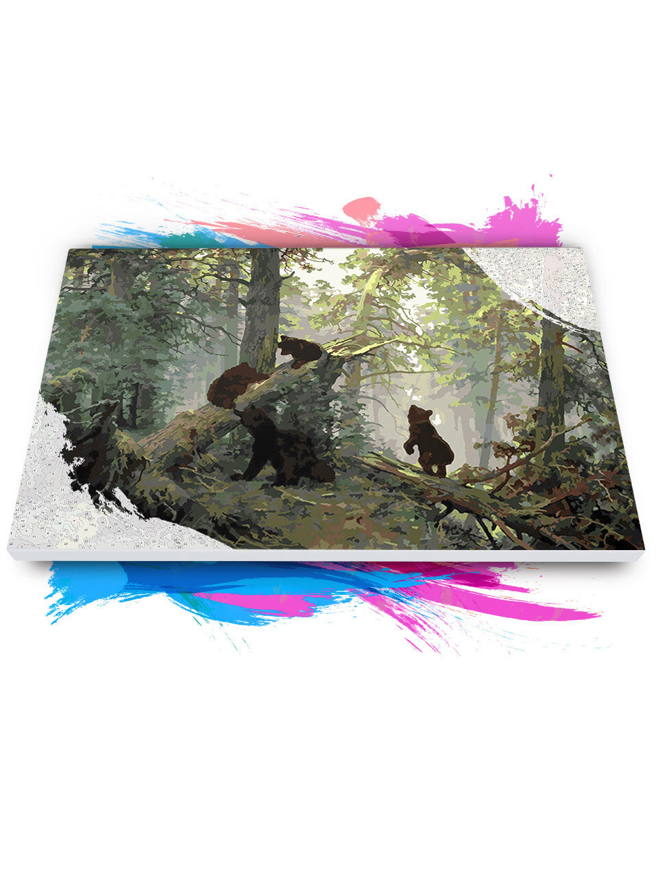 Картина по номерам на холсте Иван Шишкин - Утро В Сосновом Лесу, 80 х 120 см