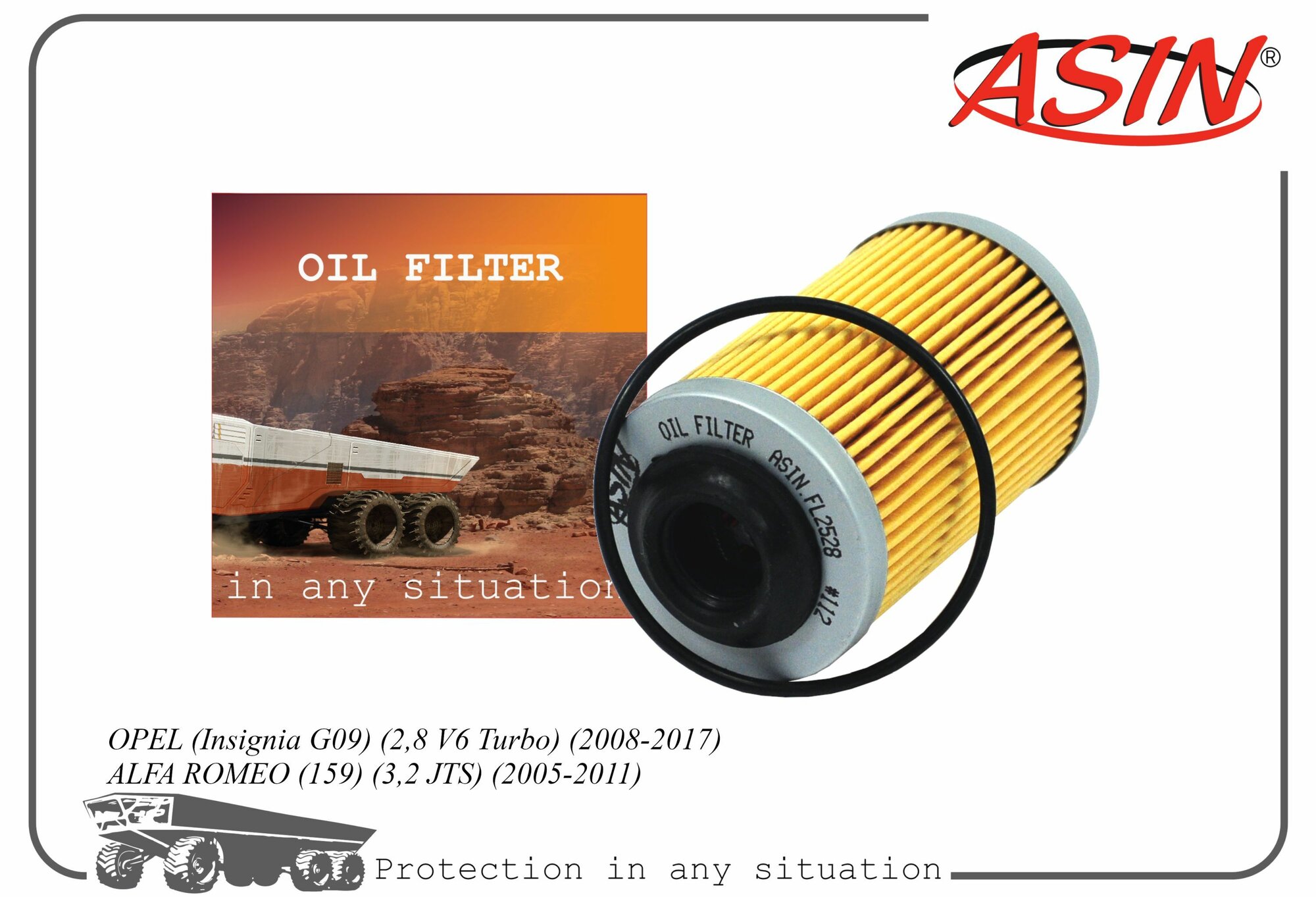 Фильтр масляный 93186310 ASIN. FL2528 для OPEL Insignia G09 2,8 V6 Turbo 2008-2017 ALFA ROMEO 159 3,2 JTS 2005-2011