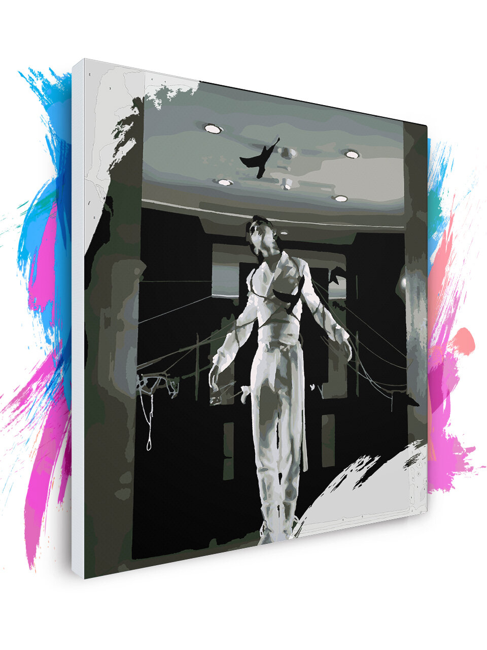 Картина по номерам на холсте Stray Kids Red Lights - Хёнджин 2, 40 х 40 см