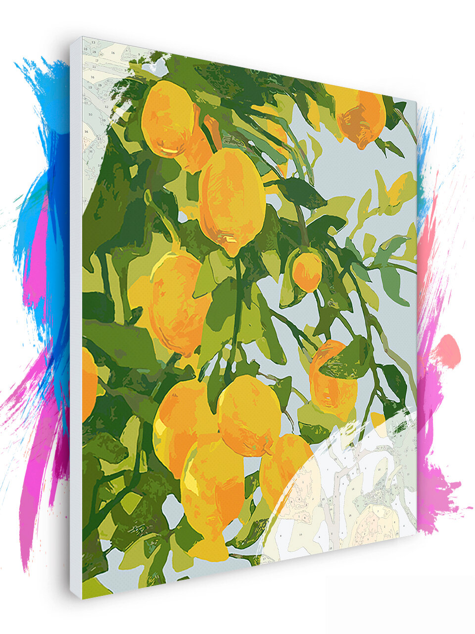 Картина по номерам на холсте Солнечные лимоны, 50 х 70 см