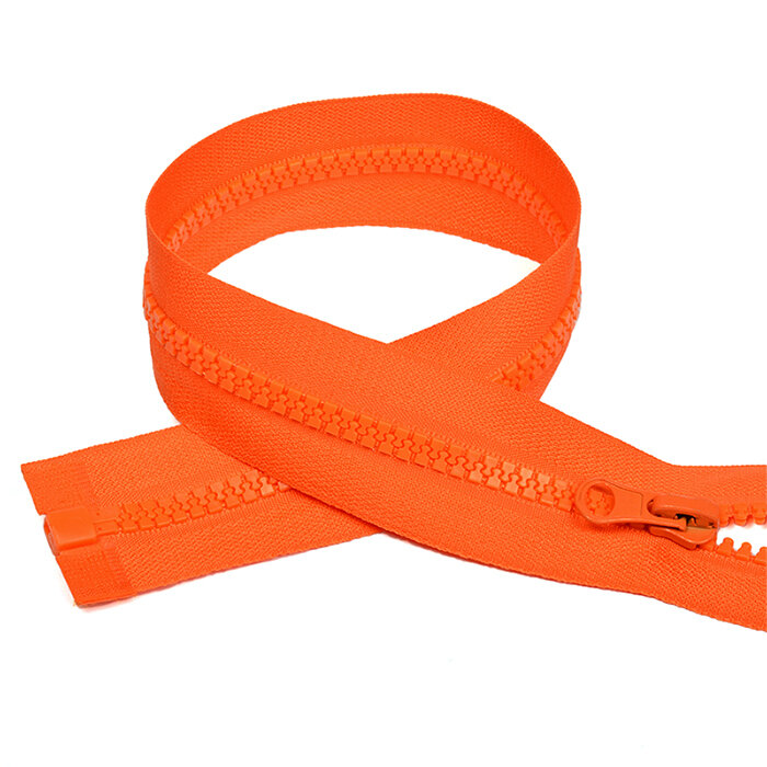 Молния пластиковая трактор №5 (молния для куртки разъемная) 90 см цв.157 оранжевый упак.10 шт