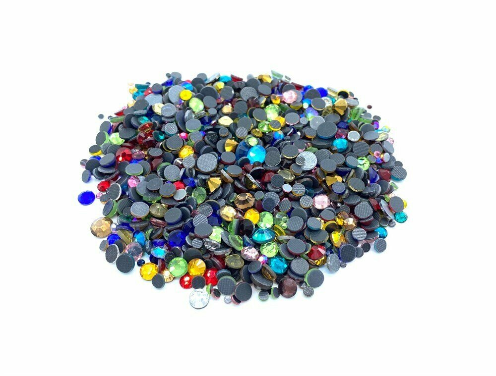 Стразы термоклеевые SS6-SS30 (горячая фиксация) цв. ассорти