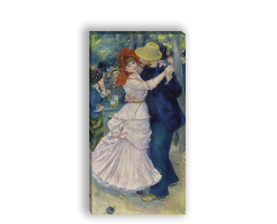 Картина для интерьера "Танец в Буживале", Ренуар, Пьер Огюст, печать на холсте (30х57 см / на подрамнике)