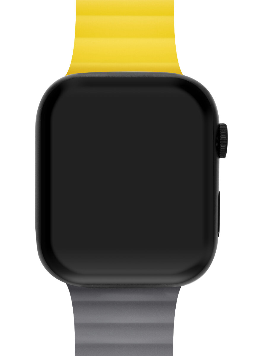 Ремешок для часов Apple Watch 41/40/38 mm Mutural Оригинал, ультралегкий силиконовый на магните — Серо жёлтый