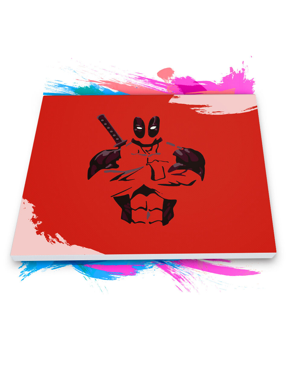 Картина по номерам на холсте Дэдпул Красный фон, 30 х 40 см
