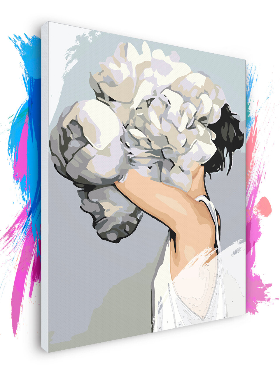 Картина по номерам на холсте Женщина с цветами 3, 40 х 50 см