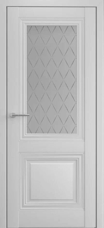 Двери Империя Спарта 2 Платина стекло Мателюкс Лорд 600x2000 в комплекте коробка 2,5шт и наличник 5шт