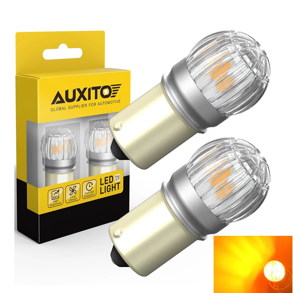 AUXITO 2шт. 1156 BA15S P21W LED Лампы Заднего Хода, Yellow