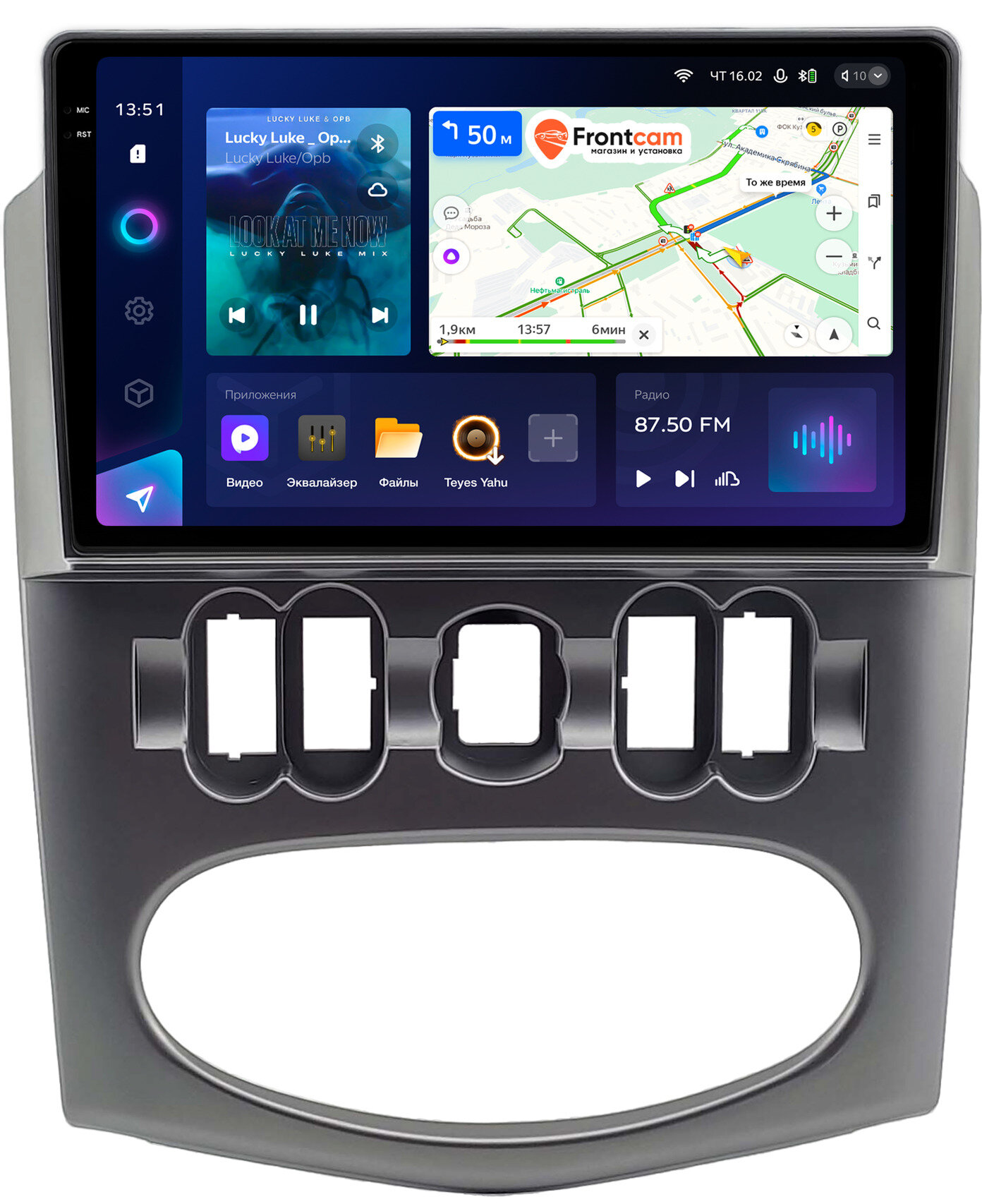 Штатная магнитола Renault Logan 2009-2015 (серая, Тип 2) Teyes CC3 2K 4/32 9.5" RM-9-1958 Android 10 (4G-SIM, DSP, QLed)