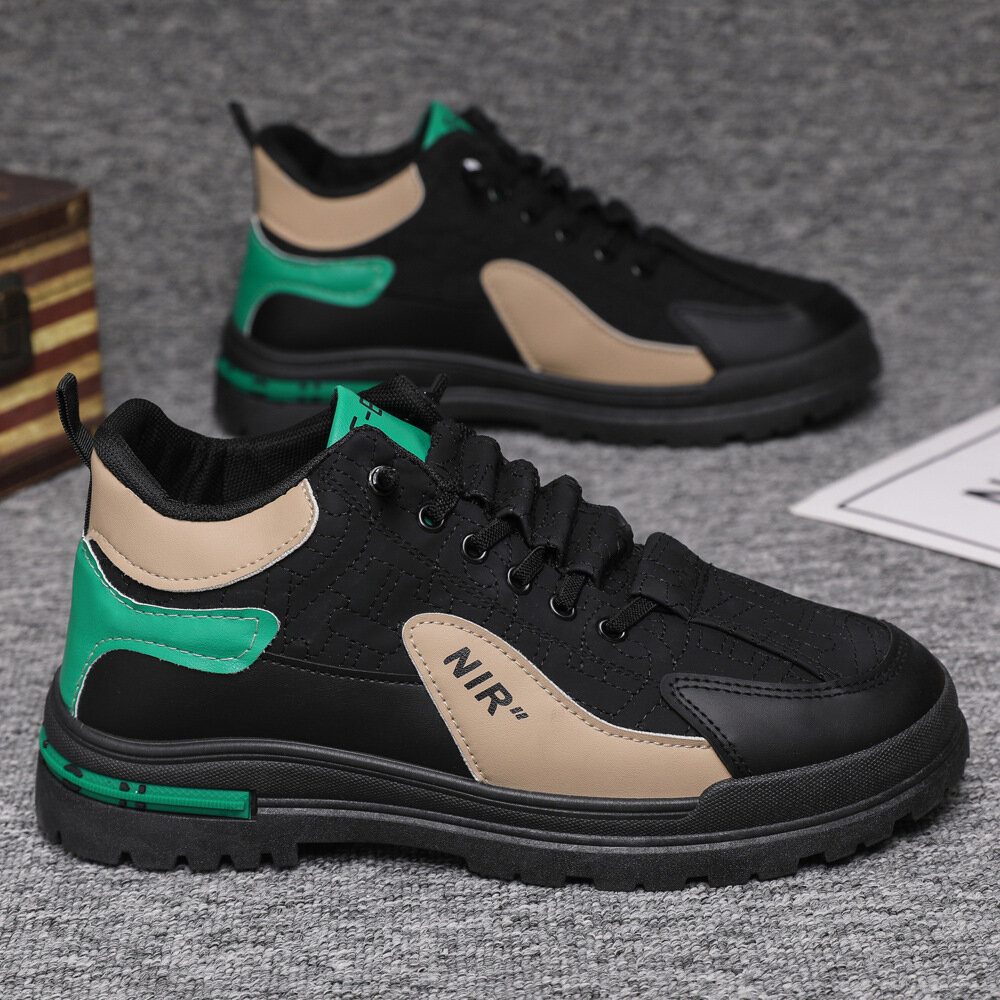 Мужская спортивная обувь с мягкой подошвой, новинка 2025 года, модная повседневная обувь в корейском стиле, кожаные ботинки Martin на шнуровке, дышащая студенческая обувь