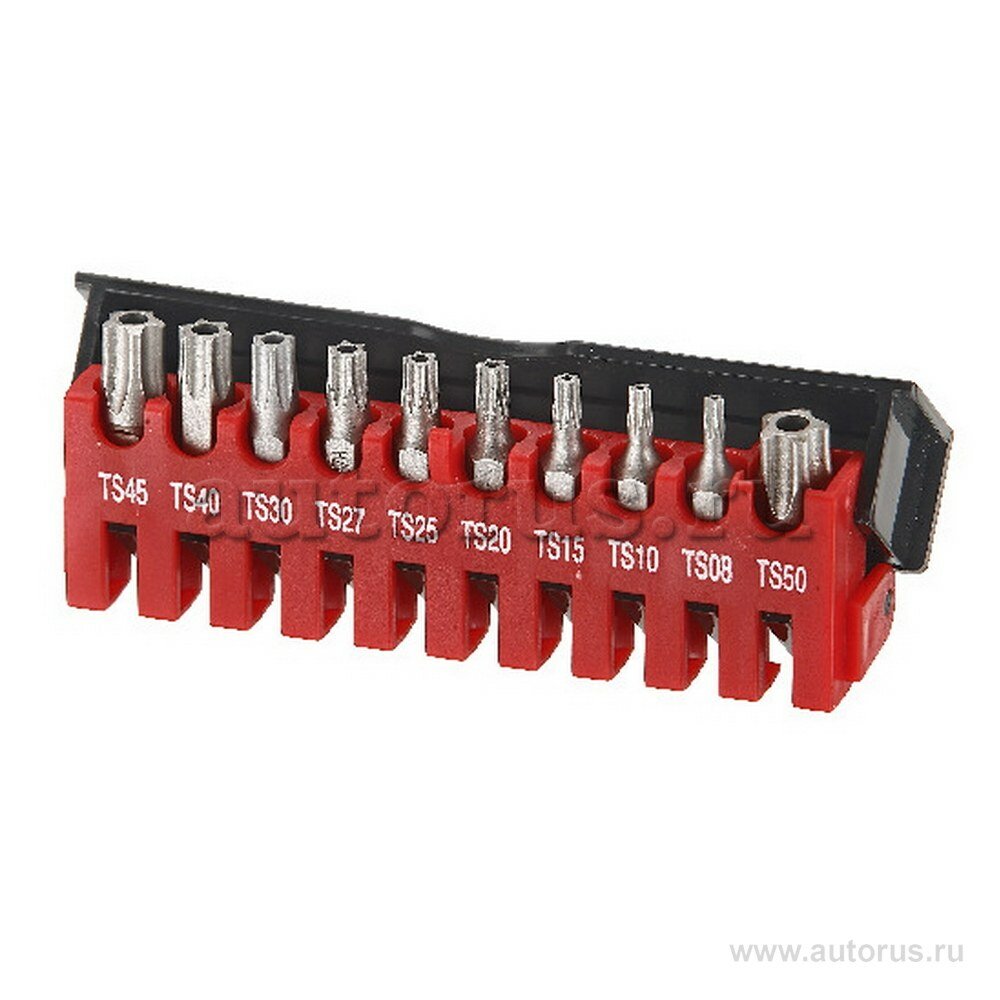 Набор бит 1/4", 5-лучевая звезда с отверстием TS08-TS50, 10 предметов, Force, артикул 21013