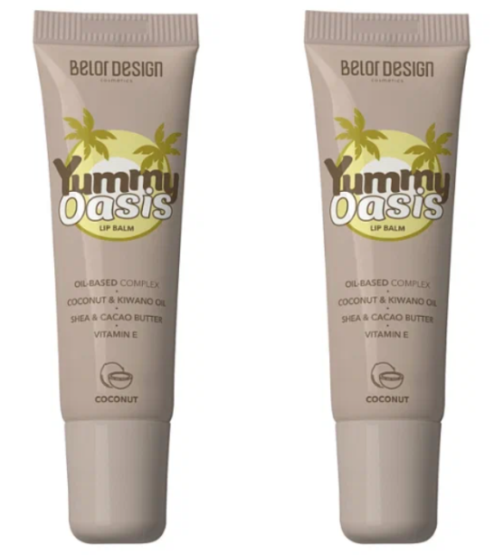 Бальзам для губ Belor Design Yammy Oasis Coconut, 10,5 г, 2 шт