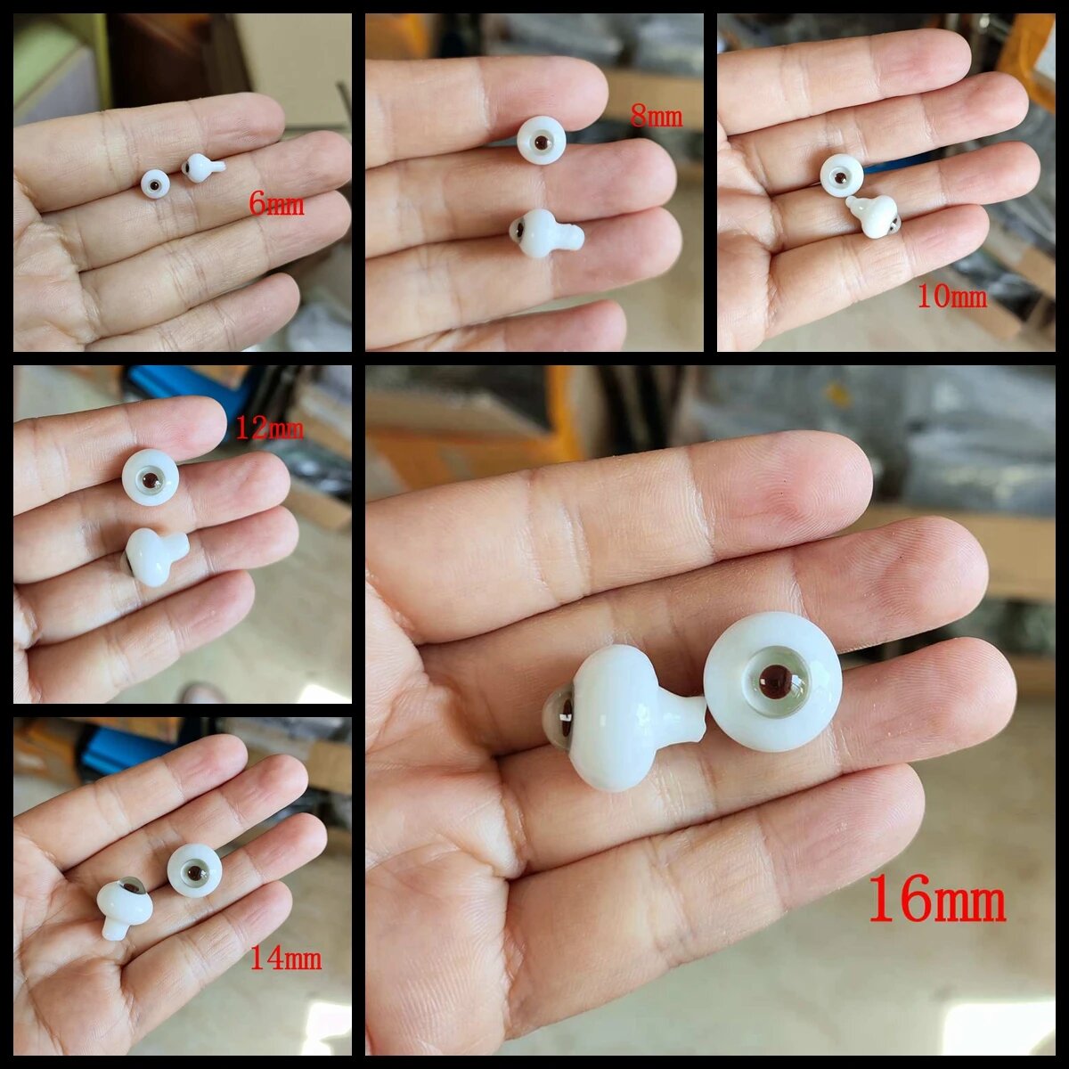 Стеклянные глаза для кукол QUYAYQ 8MM iris 4MM
