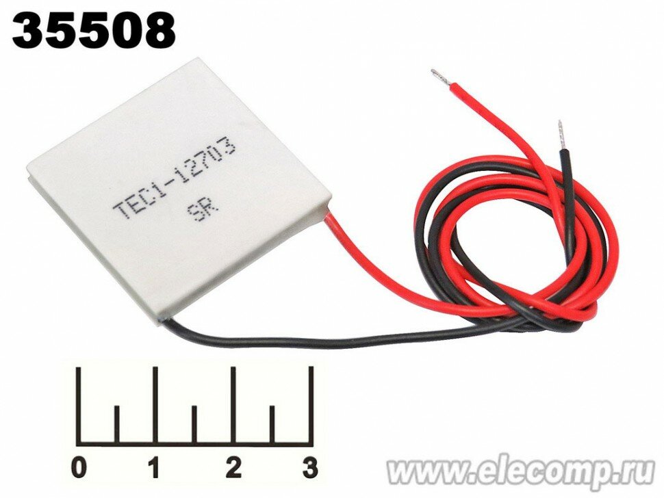 Элемент Пельтье TEC1-12703 30*30*3 14.2V 3A t-разность 60 гр.
